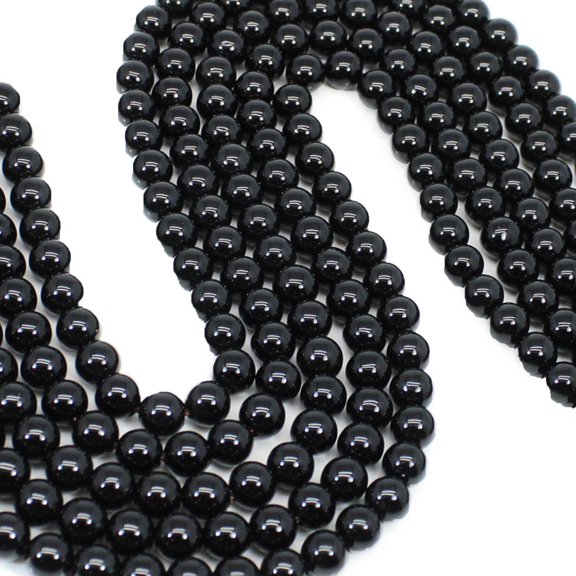 Black Onyx Smooth Round Semi Precious Wholesale 16 Inch | Etsy