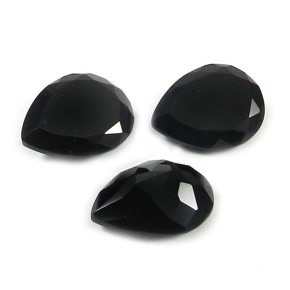Natural Black Onyx 20 X 16 Mm Pear Cut Semi Precious Stone Calibrated Faceted AA Quality Loose Gemstone for Making Jewelry Etsy