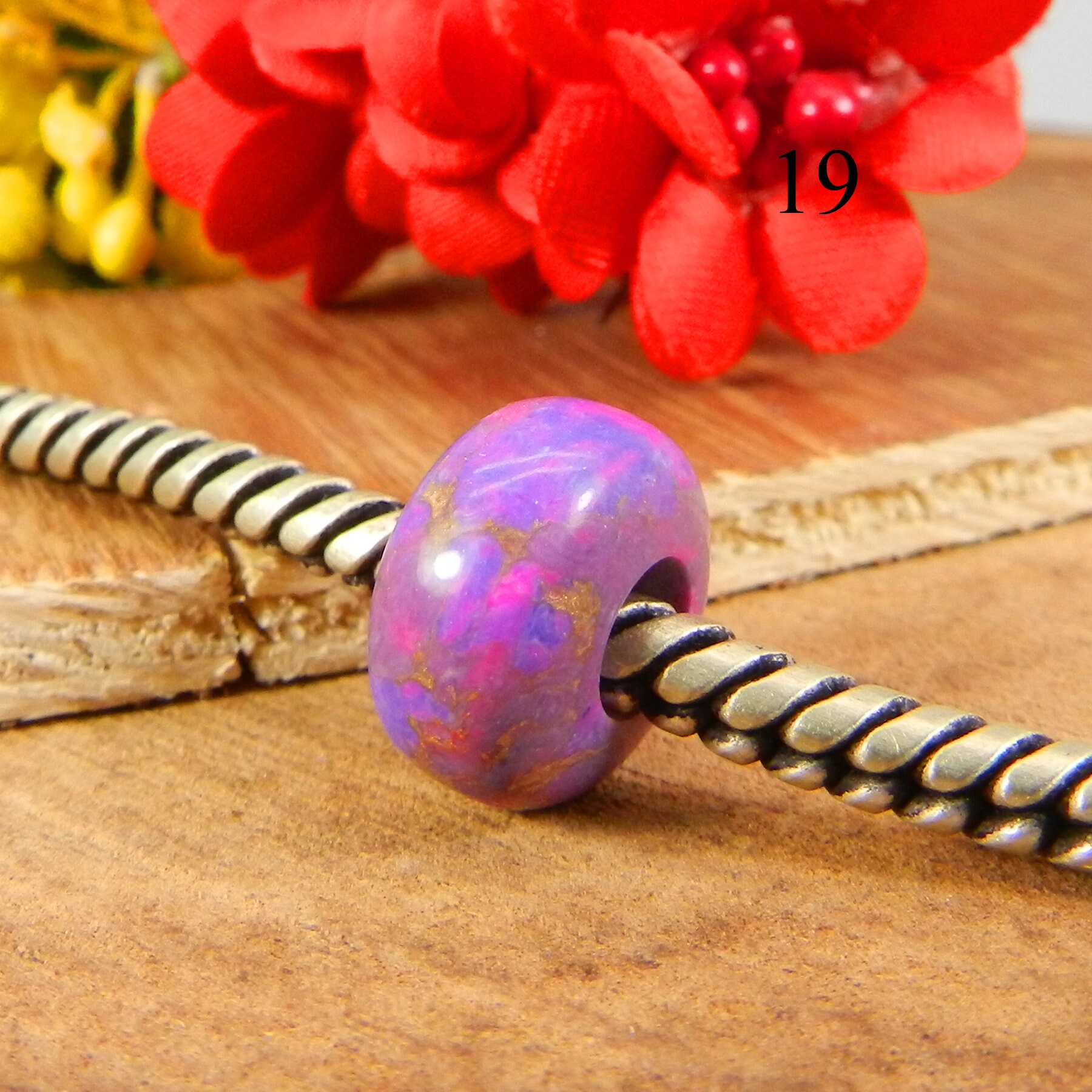 Purple Mohave Turquoise Rondelle Smooth 14 X 8 Mm With 5 Mm - Etsy Canada