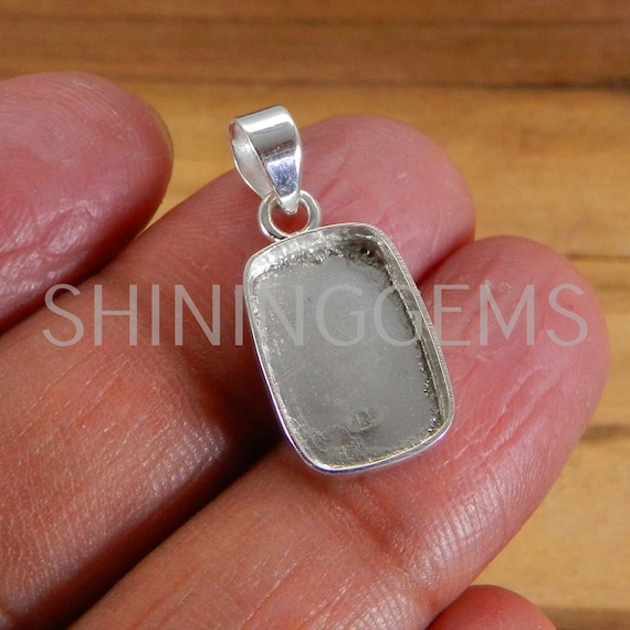 925 sterling silver pendant collet 6 x 4 mm to 32 x 23 mm | Etsy
