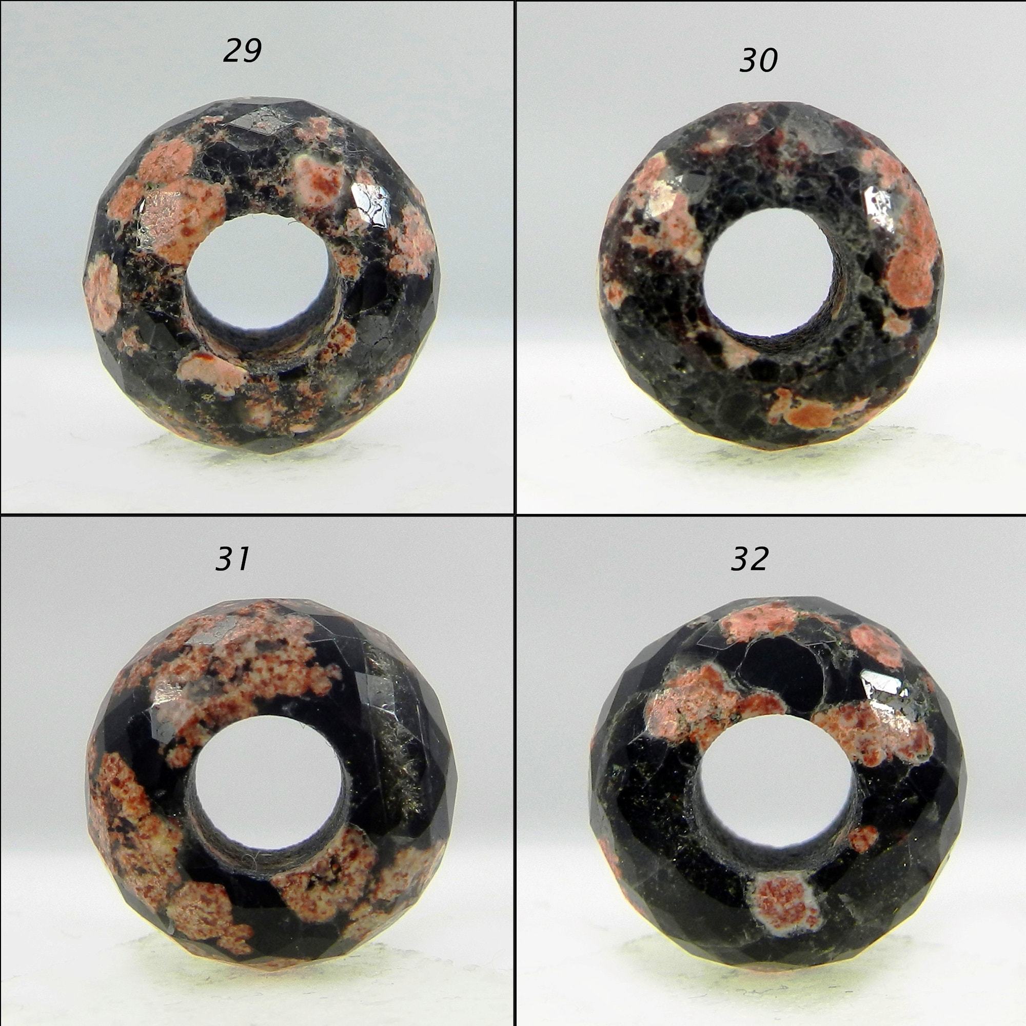 Natural mexican fireworks obsidian 14 x 8 x 5.5 mm roundel | Etsy