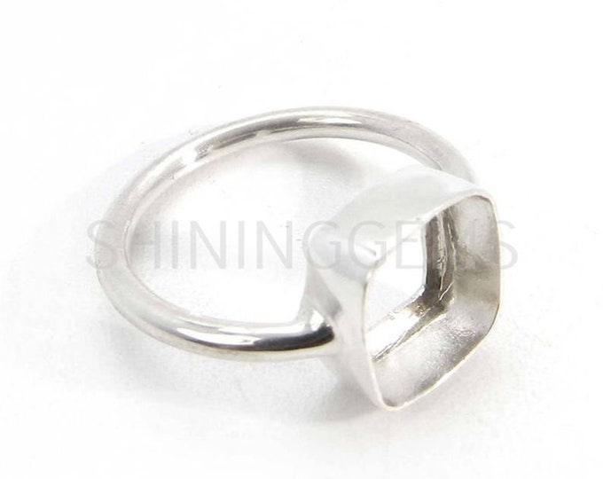 925 Sterling Silver Solid Ring Collet 6 X 6 Mm to 10x 10 Mm - Etsy