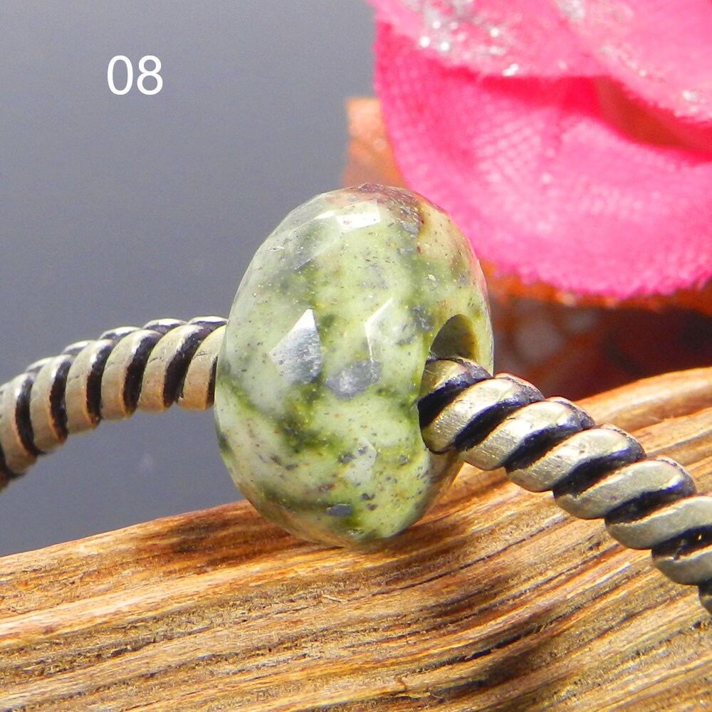 Natural Frog Skin Jasper 14 X 8 X 5 Mm Rondelle Faceted Big Hole ...