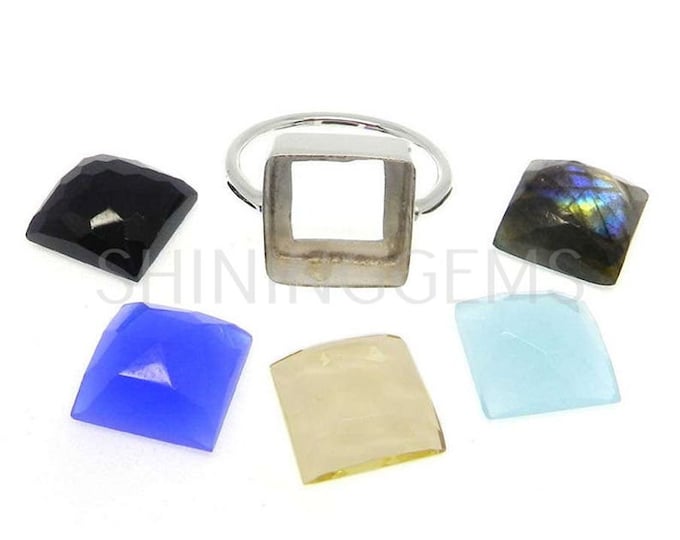 925 Sterling Silver Solid Ring Collet 6 X 6 Mm to 10x 10 Mm - Etsy