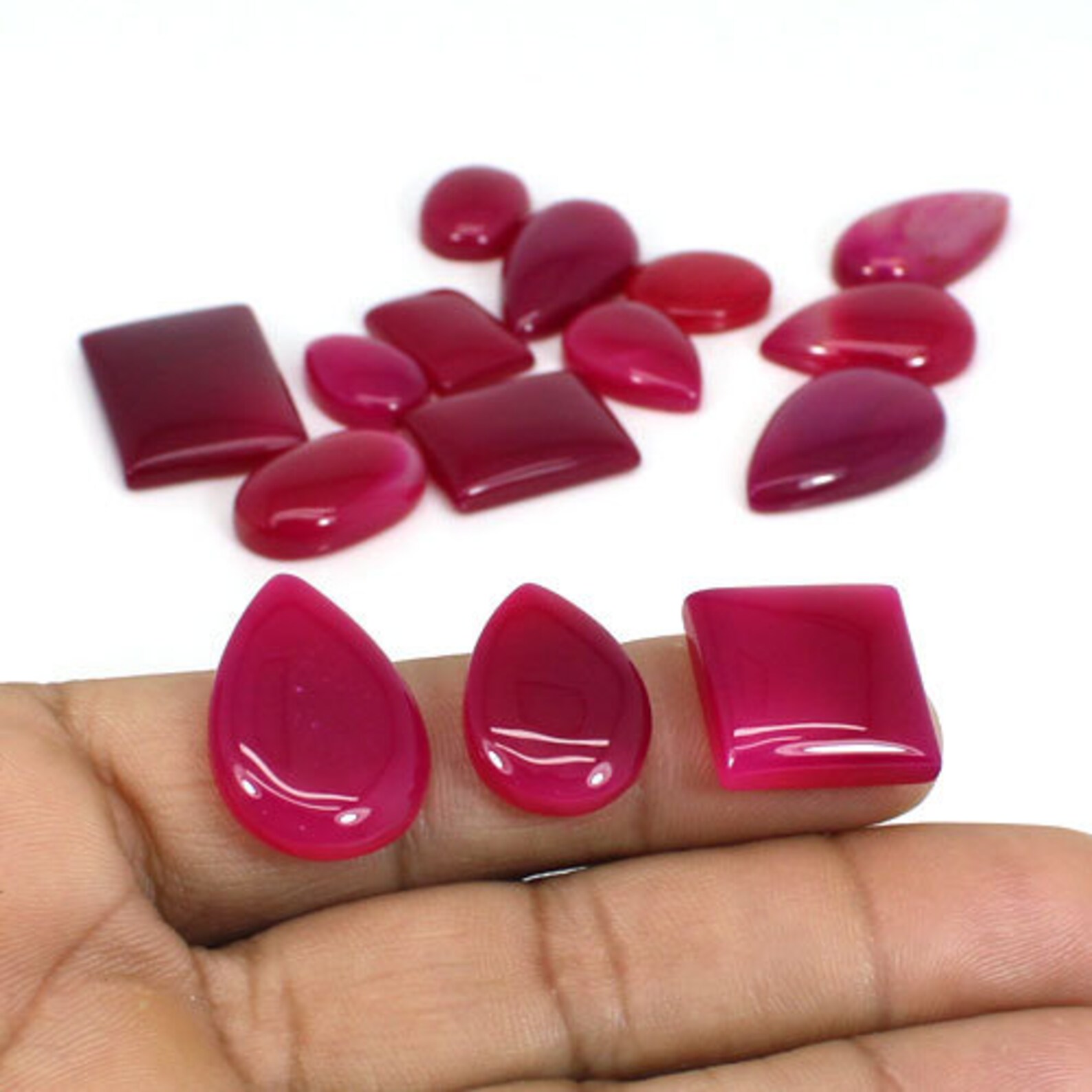 50gm Fuchsia Chalcedony Freeform Cabochon Semi Precious Stone Wholesale ...