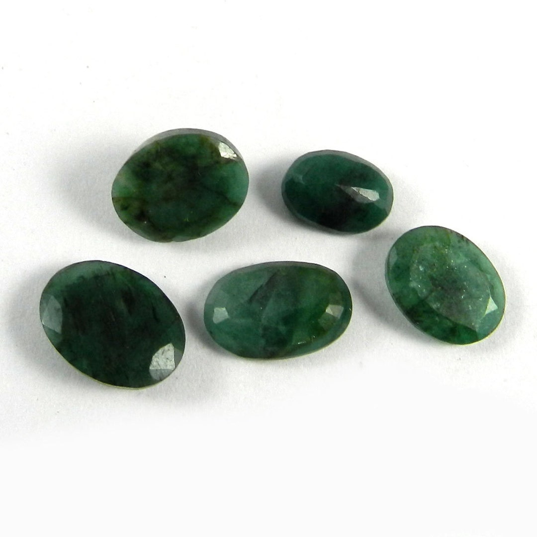 Sakota Emerald: 5-piece Lot Natural Oval Gemstones, May Birthstone - Etsy