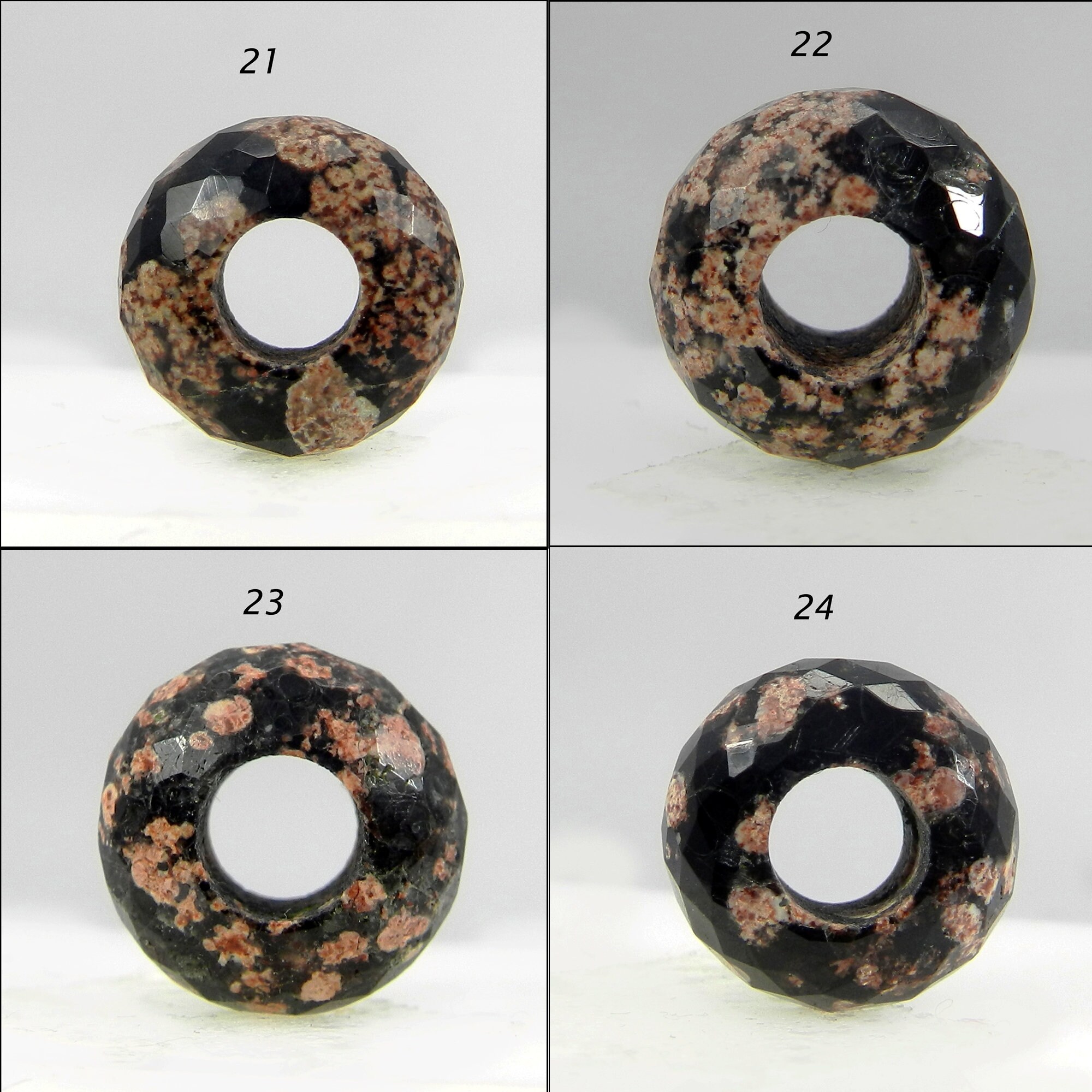 Natural mexican fireworks obsidian 14 x 8 x 5.5 mm roundel | Etsy