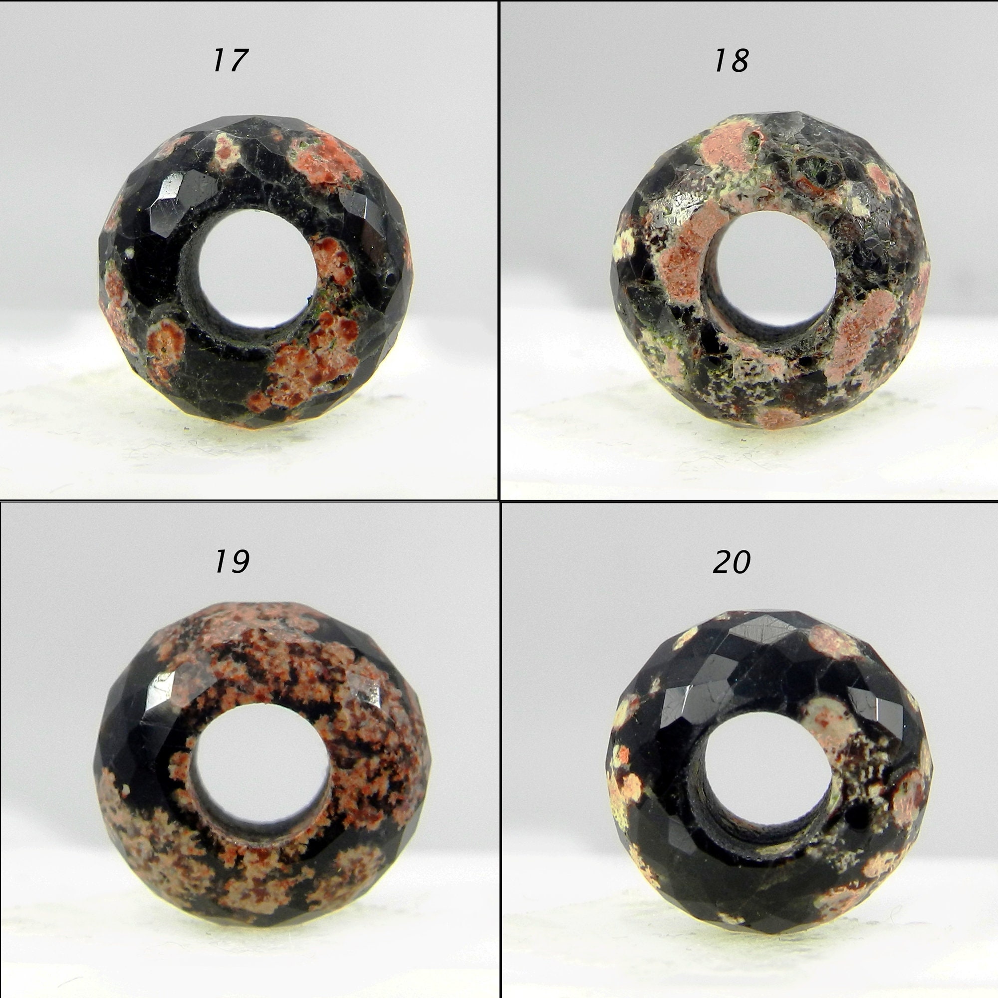 Natural mexican fireworks obsidian 14 x 8 x 5.5 mm roundel | Etsy