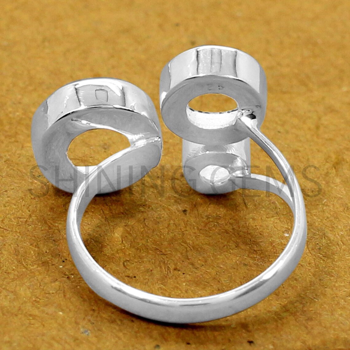 925 Silver Adjustable Ring Collet 5 Mm 8 Mm 10 Mm Round Stone - Etsy