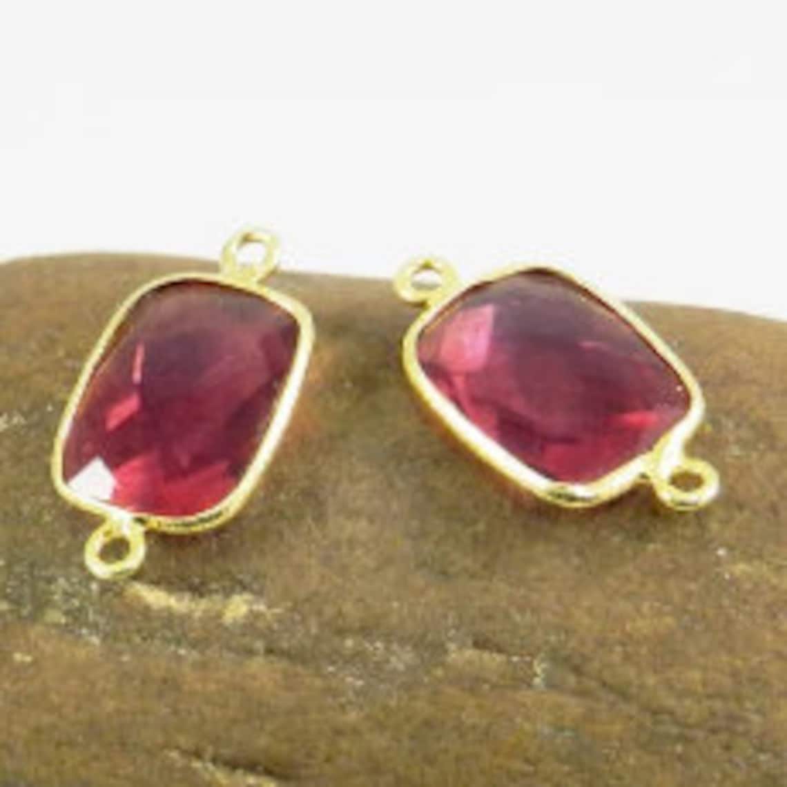 Briolette rettangolo rosa quarzo idro taglio 25 x 13 mm doppio - Etsy ...