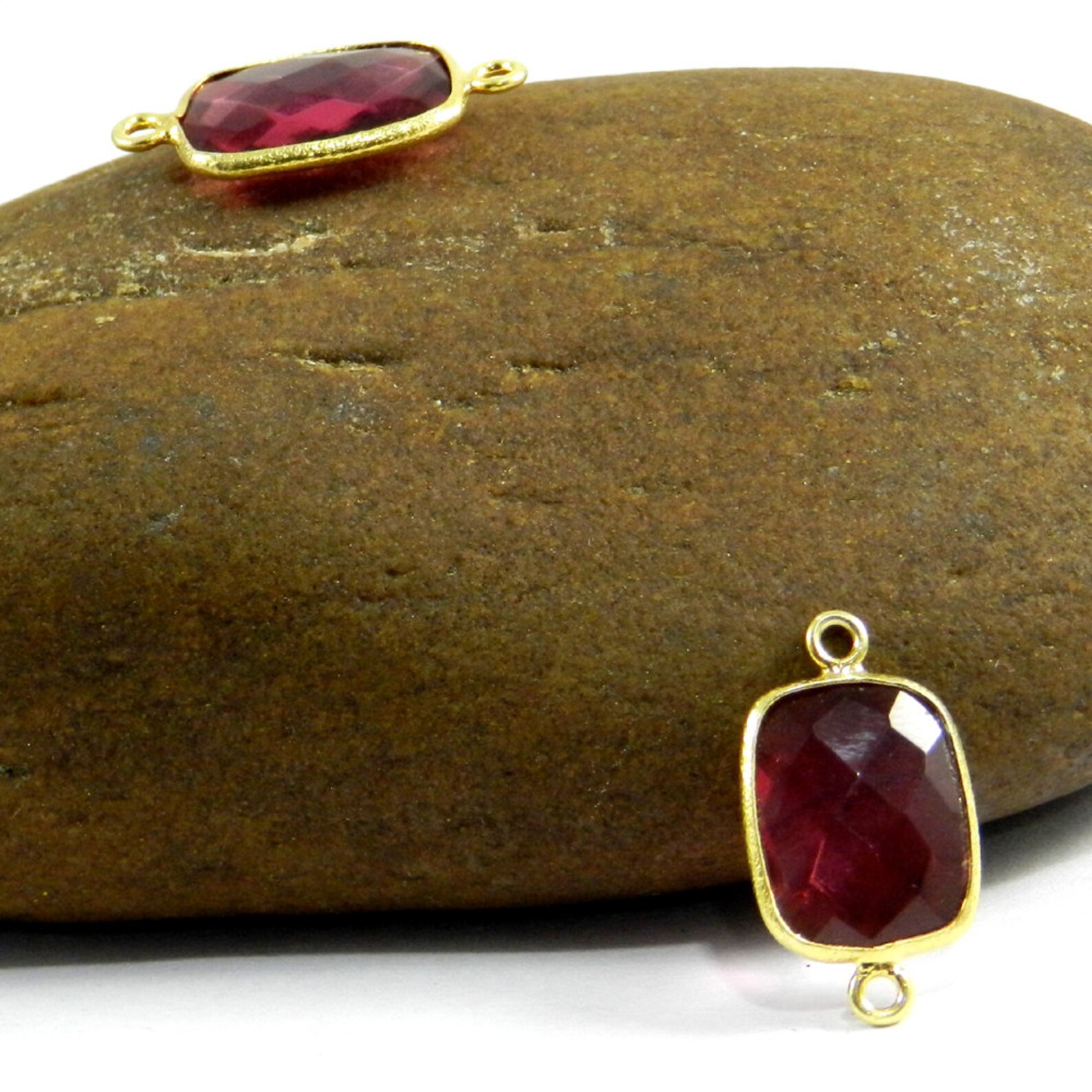 Briolette rettangolo rosa quarzo idro taglio 25 x 13 mm doppio | Etsy