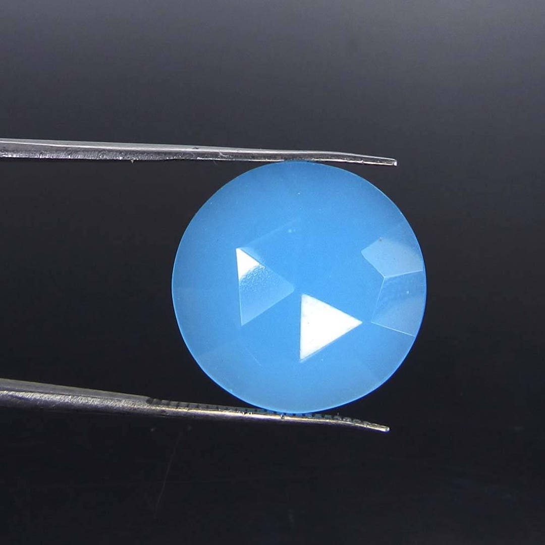 Aqua Chalcedony Rose Chalcedony 18 Mm 20 Mm Round Rose Cut Gemstone ...