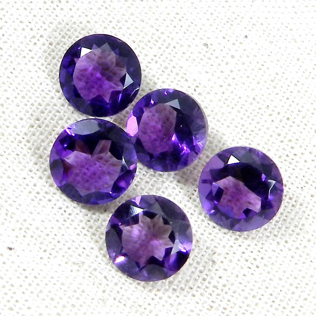 Natural Purple Amethyst 8 Mm Round Cut Semi Precious Stone Calibrated ...