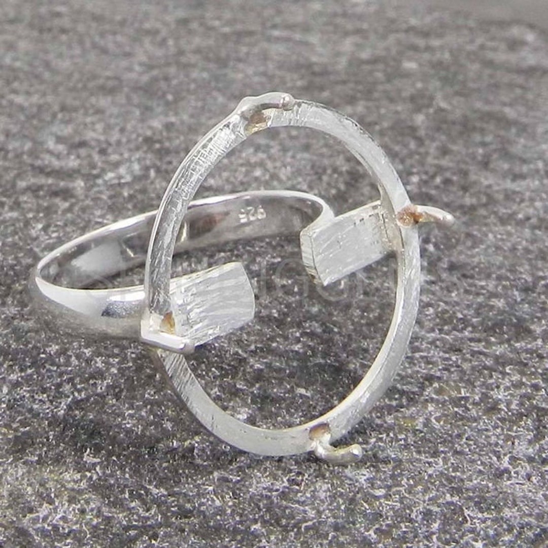 925 Sterling Silver Ring Collet 4 Mm to 20 Mm Round Rosecut Gemstone ...