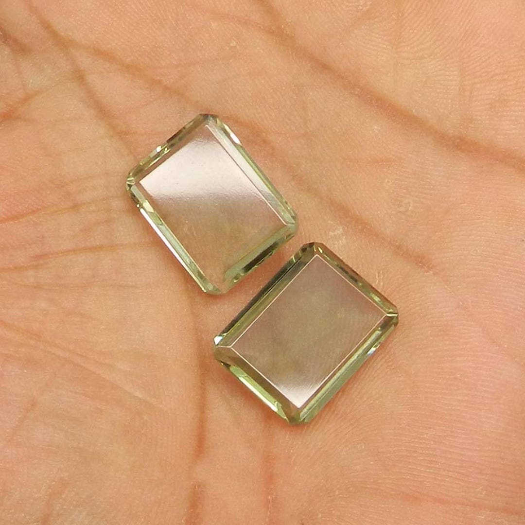 Synthetic Green Amethyst Hydro Rectangle Cut 24 X 18 Mm 18 X 14 Mm Semi ...