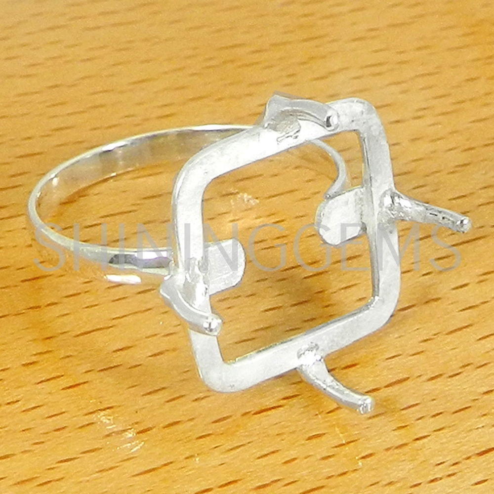 925 Sterling Silver Ring Collet 3 X 3 Mm to 20 X 20 Mm Square - Etsy