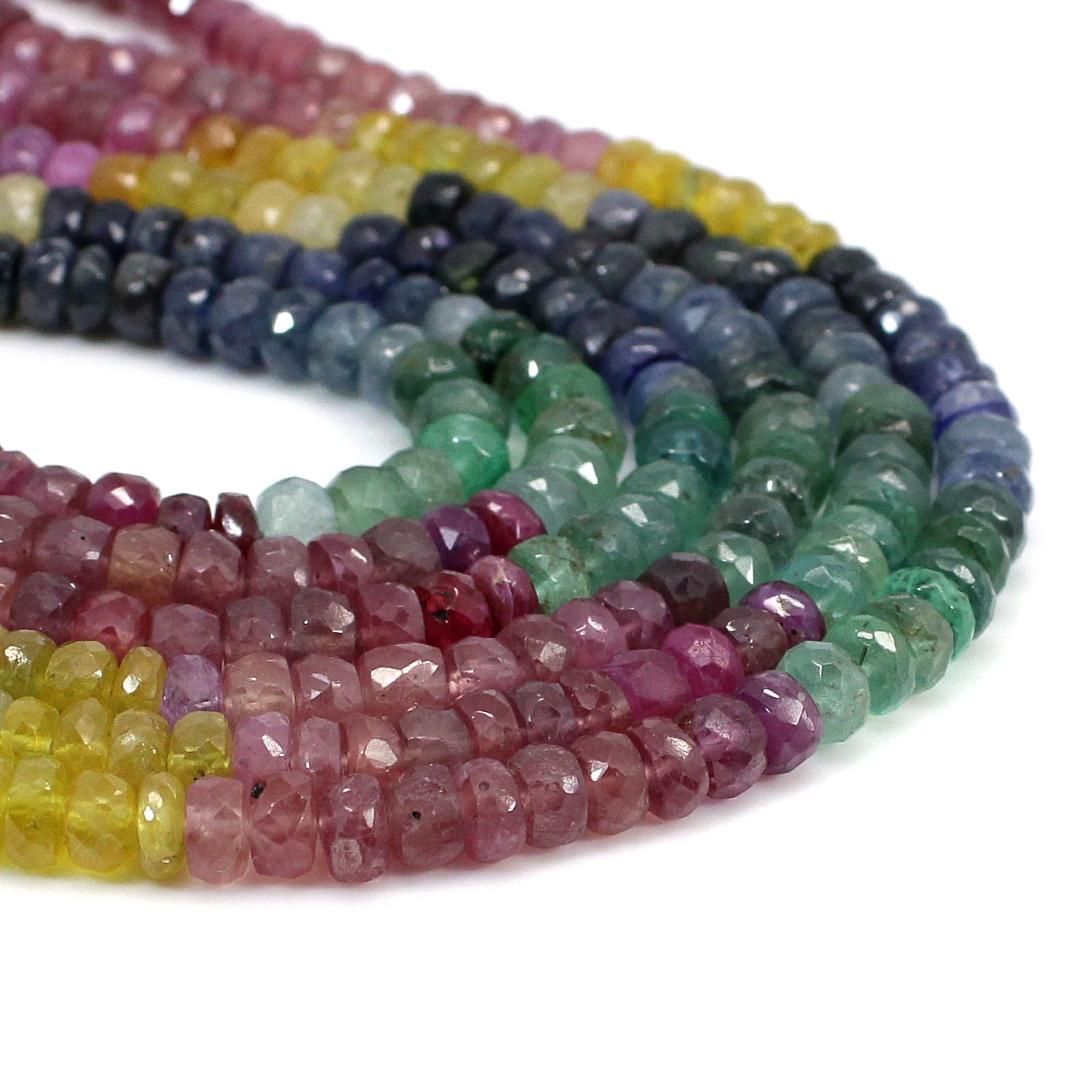 Natural Multi Sapphire 15 Inch Beads Strands Semi Precious | Etsy