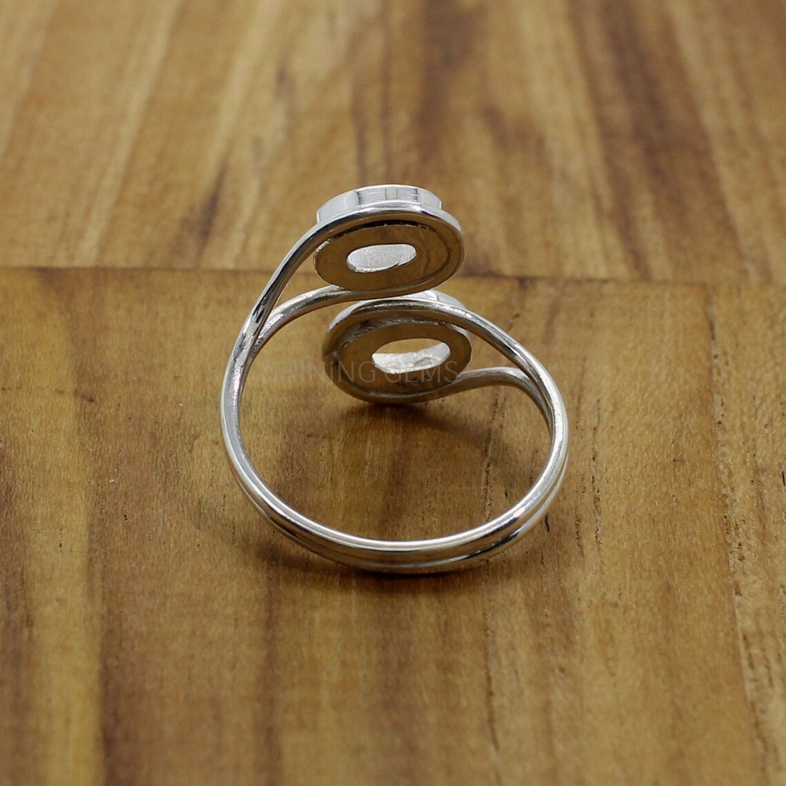 925 Sterling Silver Adjustable Ring Collet 7 X 5 Mm Oval Stone Blank ...