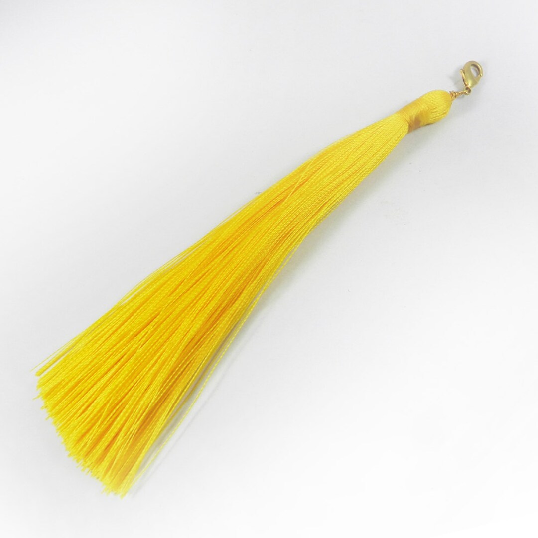 Long Yellow Color Silk Thread Fringe Handmade Tassel 5.5 Inches 1 Inch ...