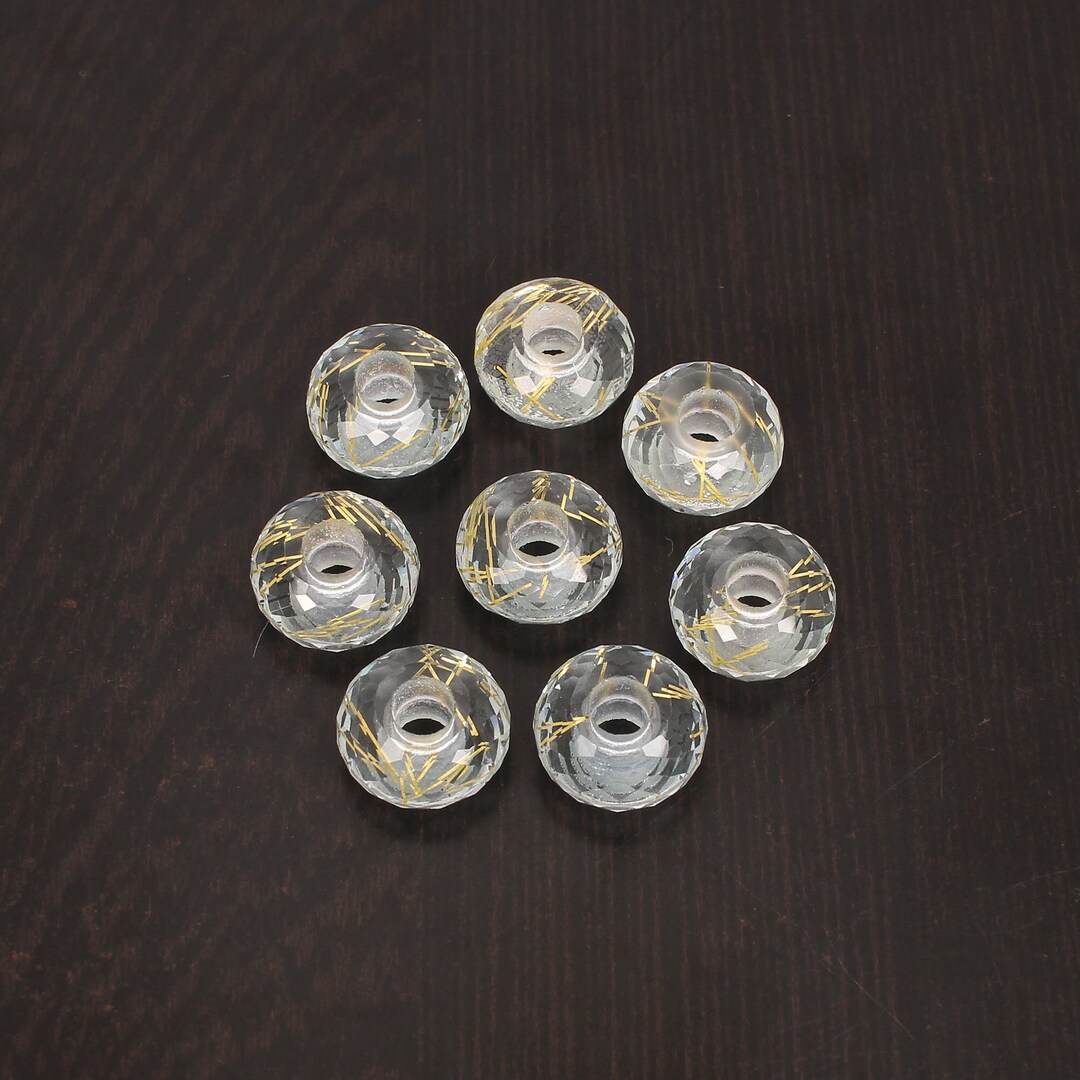 Diy Synthetic Rutile 14x8mm Rondelle Faceted Beads With 4.5 Mm Big Hole ...