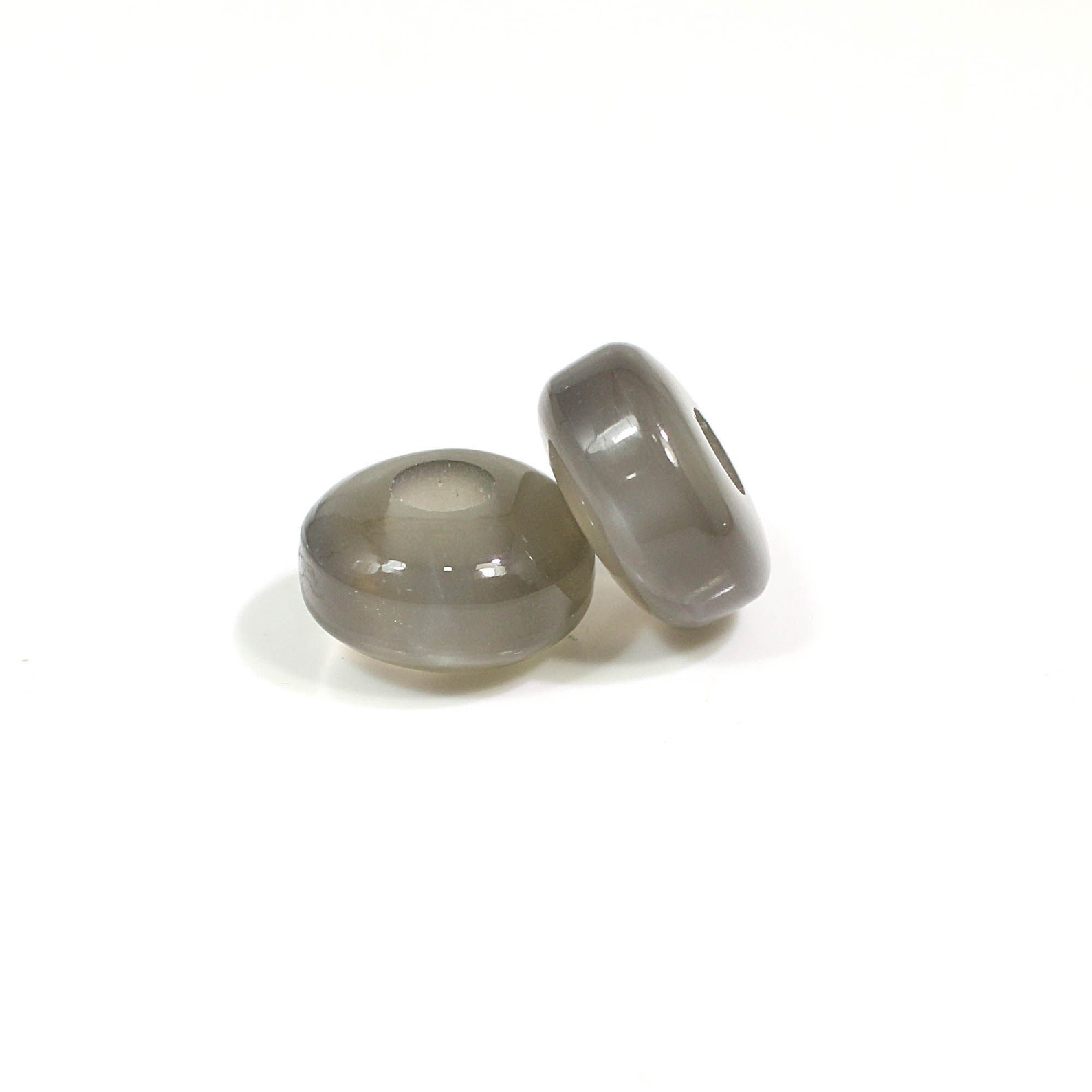 Natural Gray Moonstone 14 X 8 X 4.5 Mm Rondelle Smooth Loose Gemstone ...