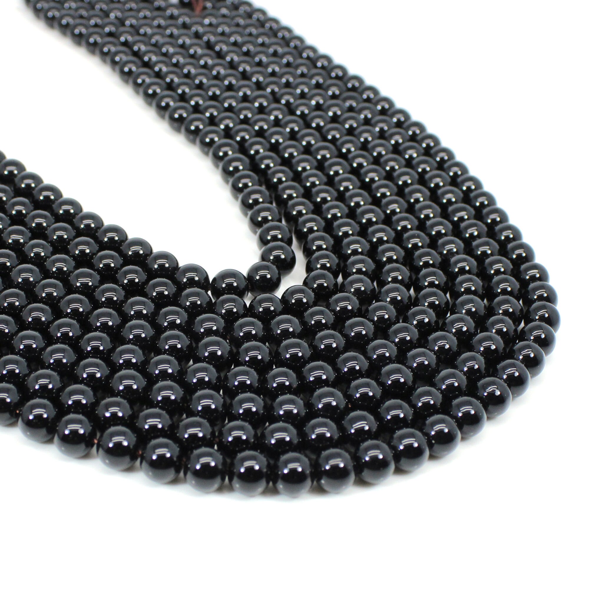 Black Onyx Smooth Round Semi Precious Wholesale 16 Inch | Etsy