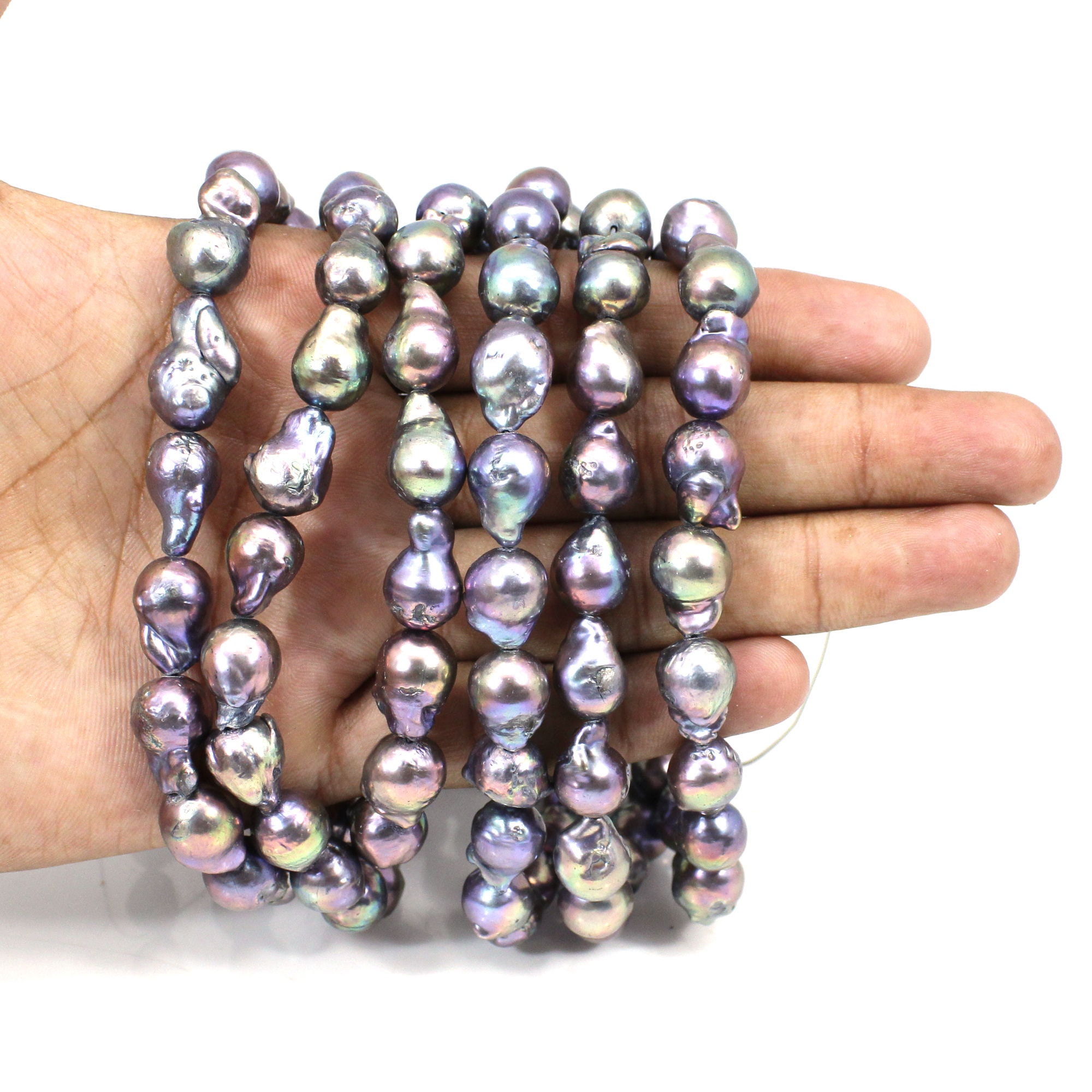 Natural Rainbow Pearl Fancy Shape Semi Precious Drilled Stones | Etsy