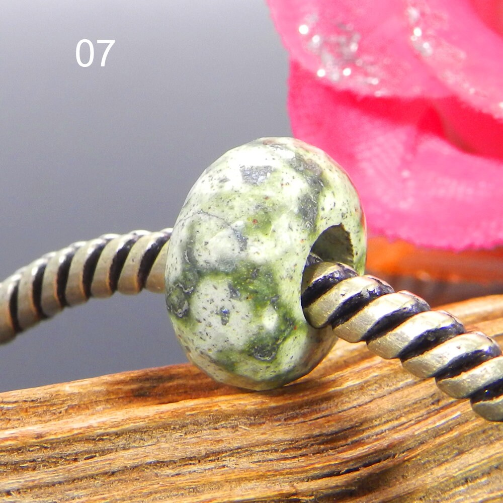 Natural Frog Skin Jasper 14 X 8 X 5 Mm Rondelle Faceted Big Hole ...