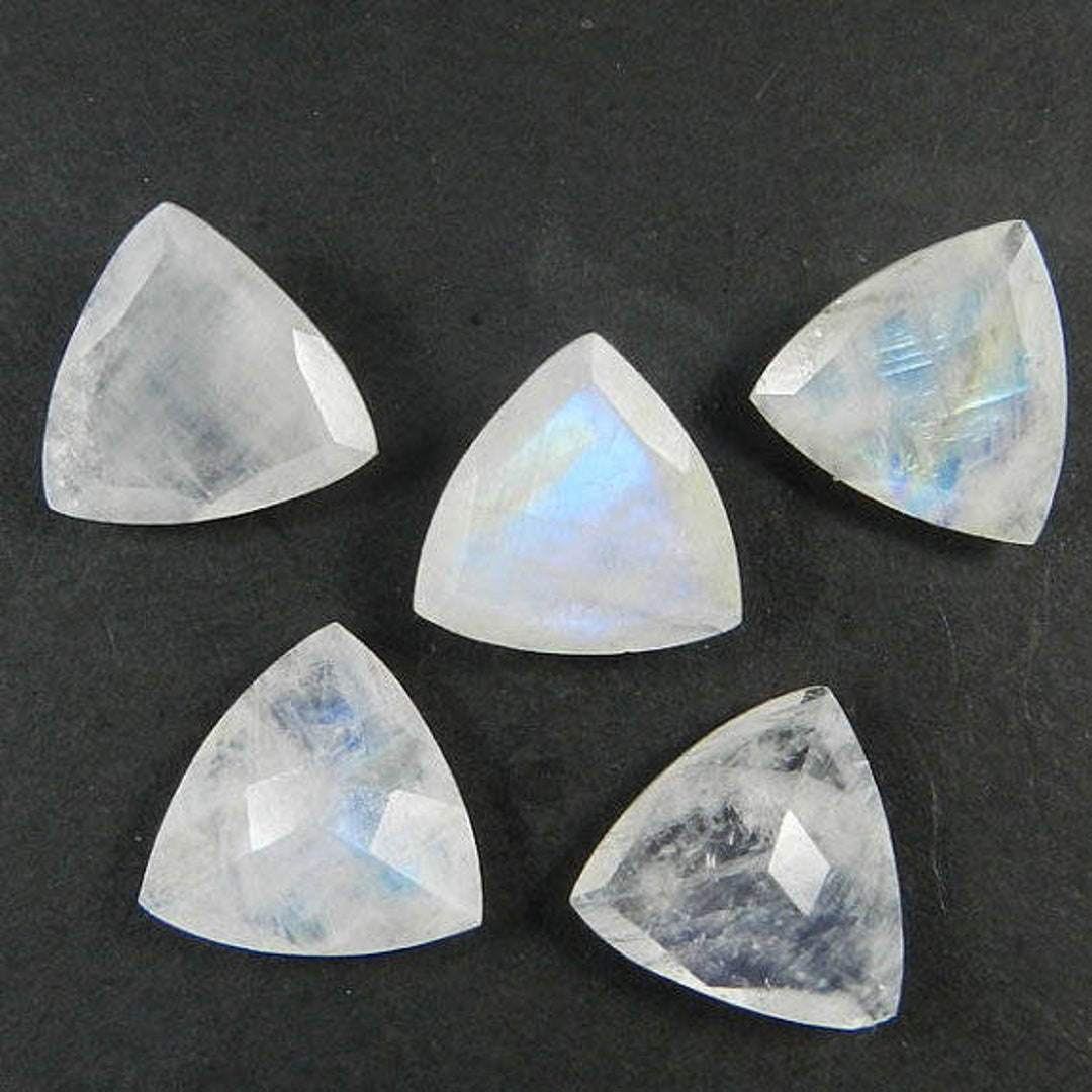 Natural Fiery Rainbow Moonstone Trillion Cut 10 X 10 X 10 Mm 18 X 18 X ...