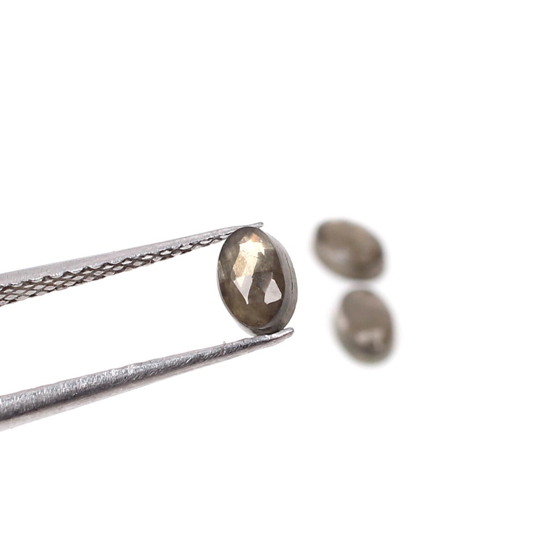 Rose Cut Smoky Quartz Pyrite Doublet: Brown Oval Gemstone (6x4 Mm) - Etsy