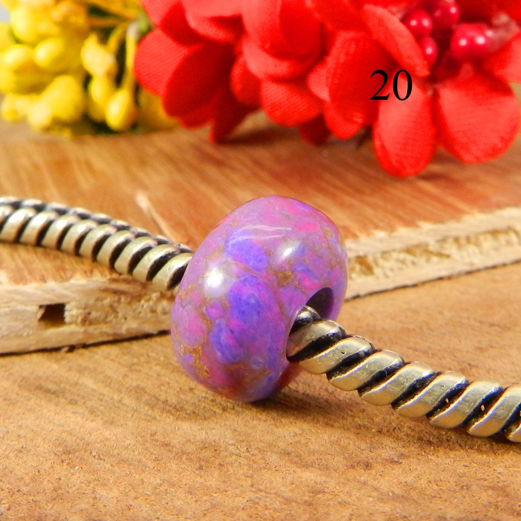 Purple Mohave Turquoise Rondelle Smooth 14 X 8 Mm With 5 Mm - Etsy Canada