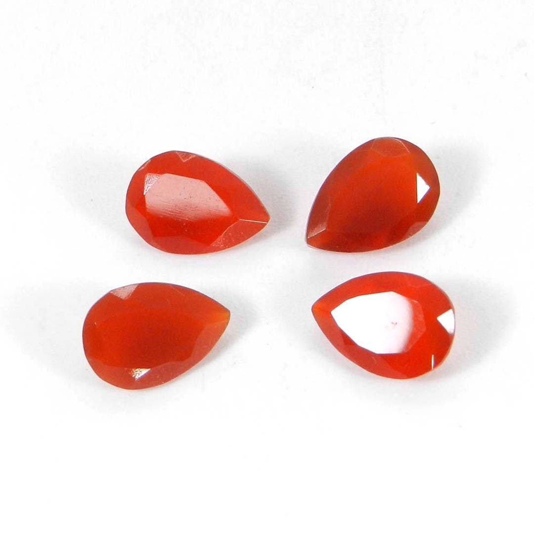 Natural Red Onyx Pear Cut 10 X 7 Mm Calibrated Faceted Semi Precious ...