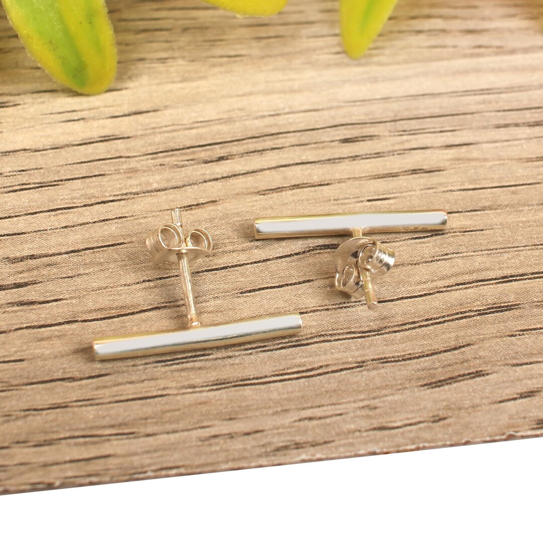 Minimalist Studs, Modern Studs, T Bar Ear Studs, Light Weight Stud ...