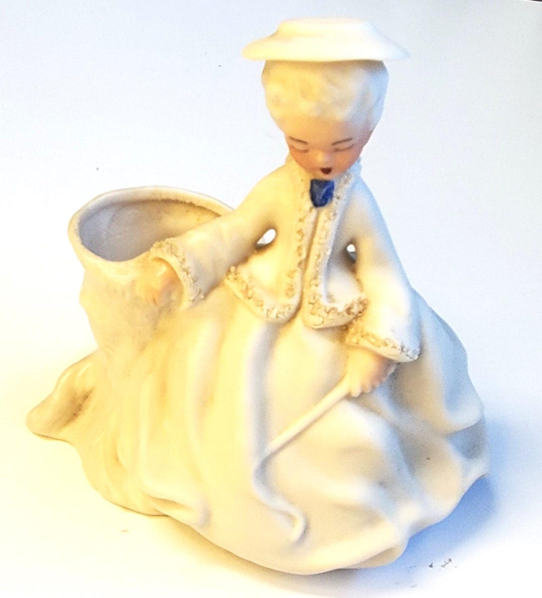 Vintage Ceramic Lady Figure Planter - Etsy