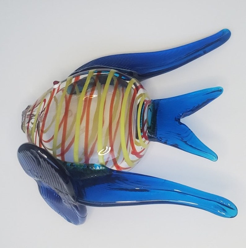 Murano Style Art Glass Bluefin Angel Fish - Etsy