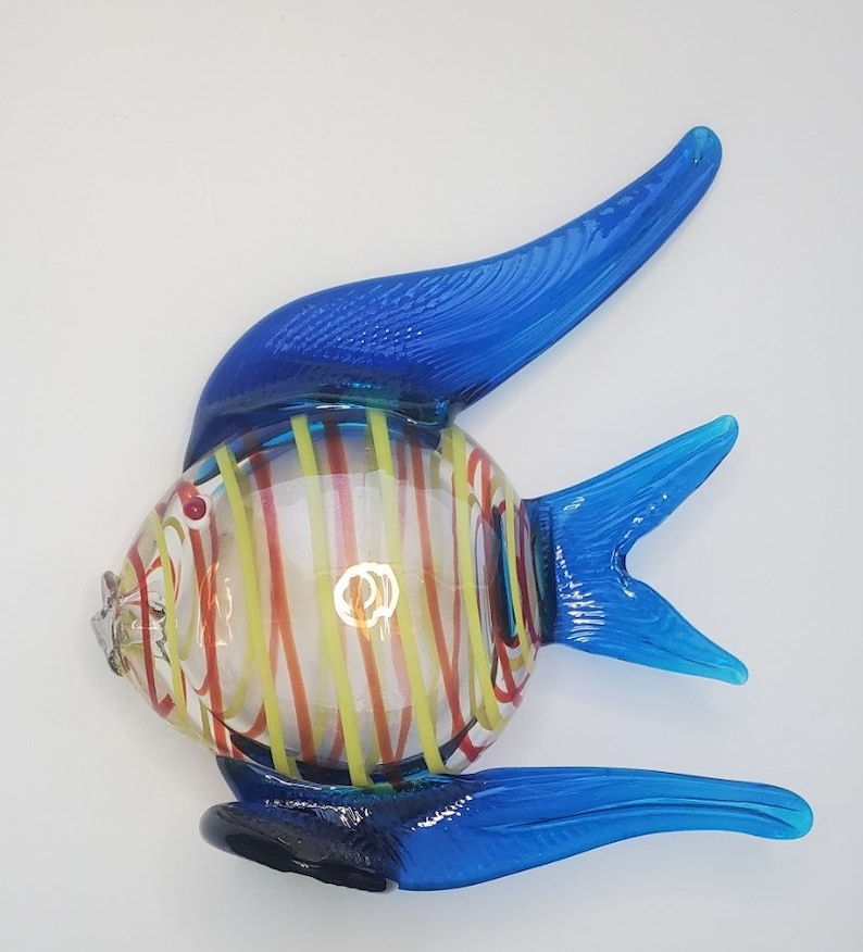 Murano Style Art Glass Bluefin Angel Fish - Etsy