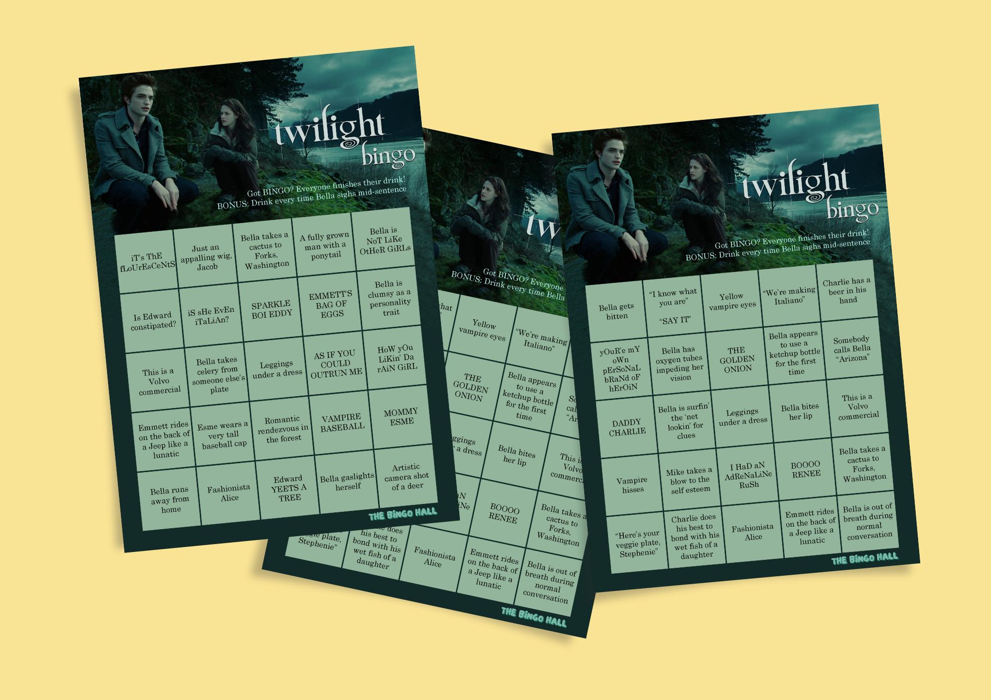 Twilight Movie Bingo Party Game - Etsy