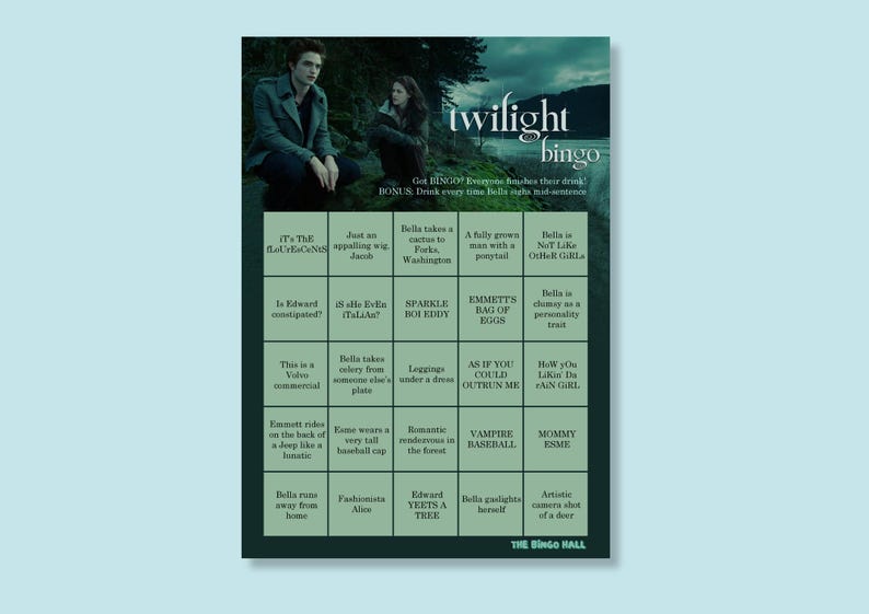 Twilight Movie Bingo Party Game - Etsy