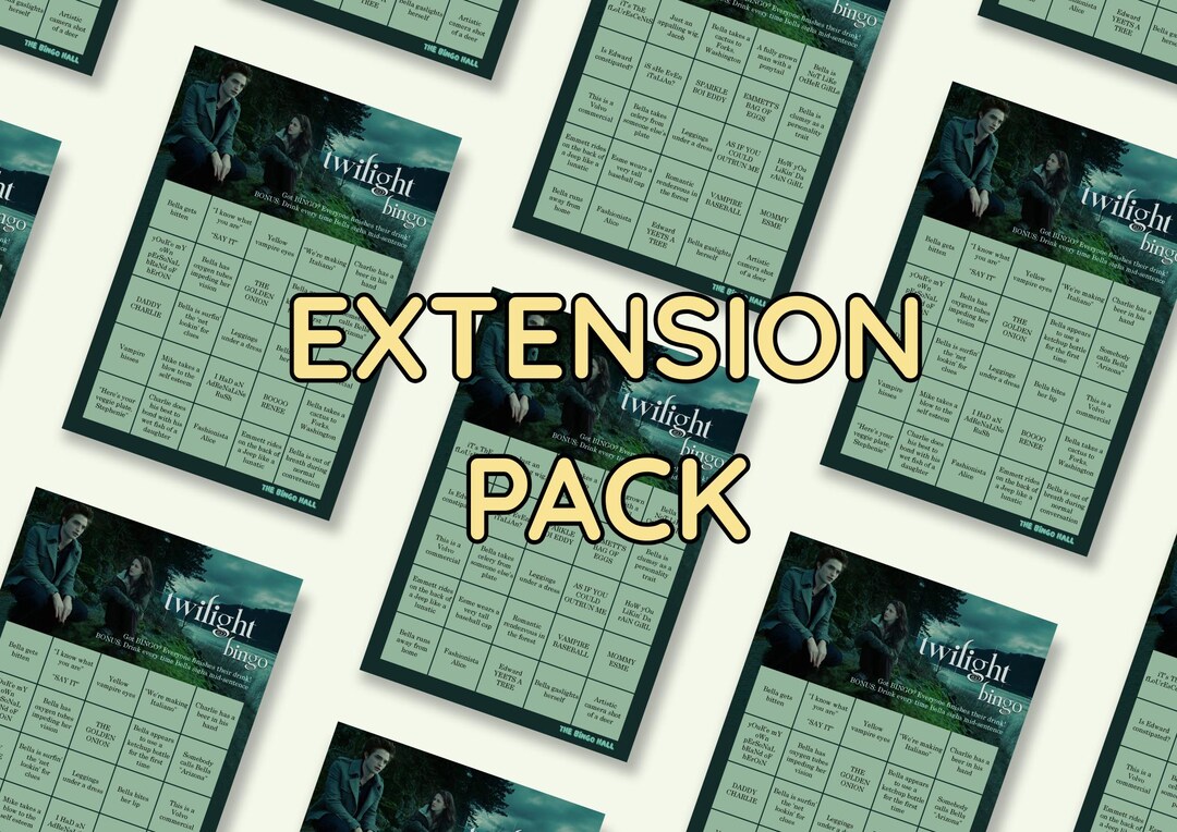 Twilight Movie Bingo Game Extension Pack - Etsy