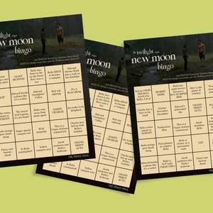 Twilight Saga New Moon Movie Bingo Party Game - Etsy
