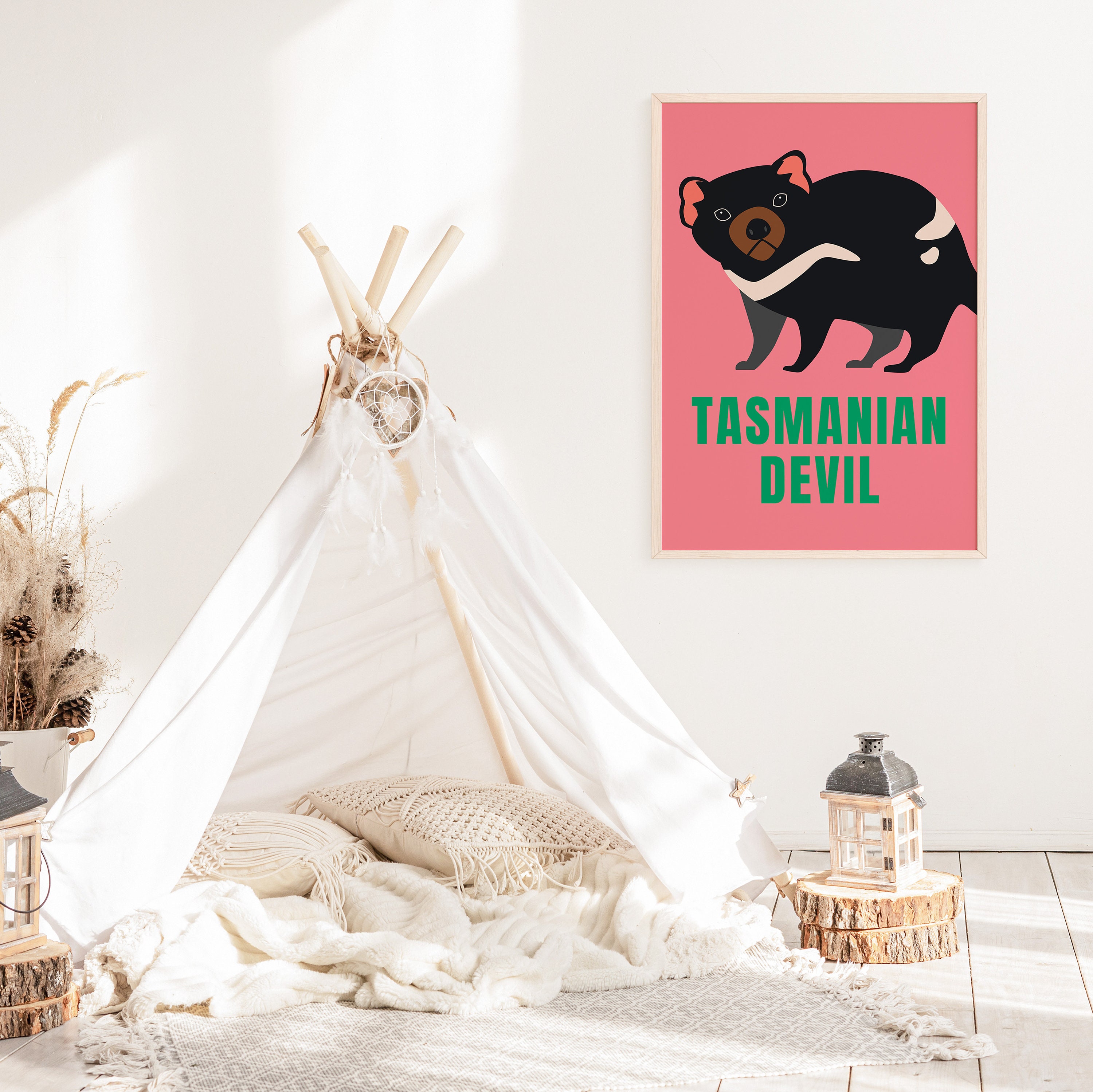 Tasmanian Devil Art Print: Australian Wildlife Nursery Decor (digital ...