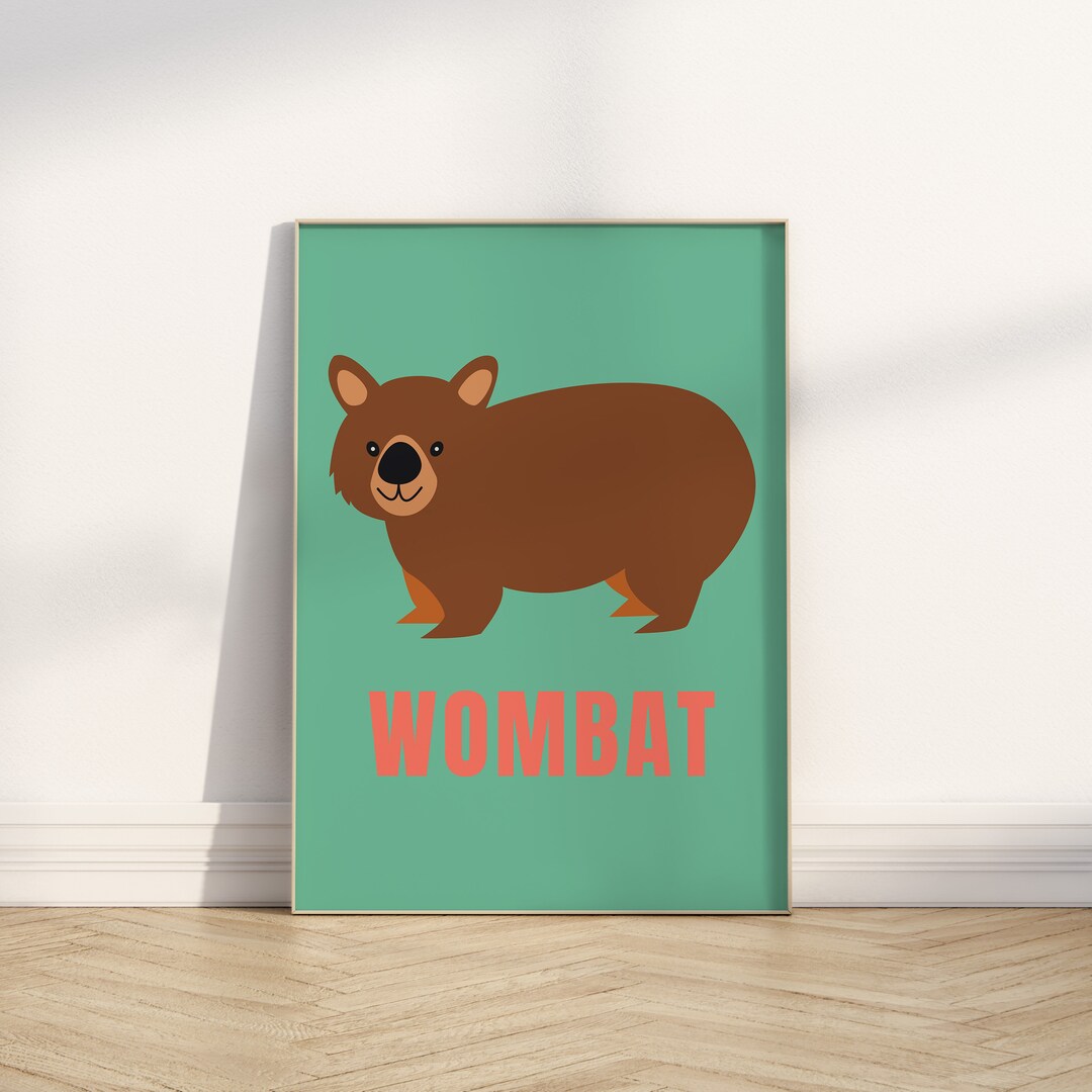 Wombat Poster - Digital - Download + Print - Childrens Print, Bedroom ...