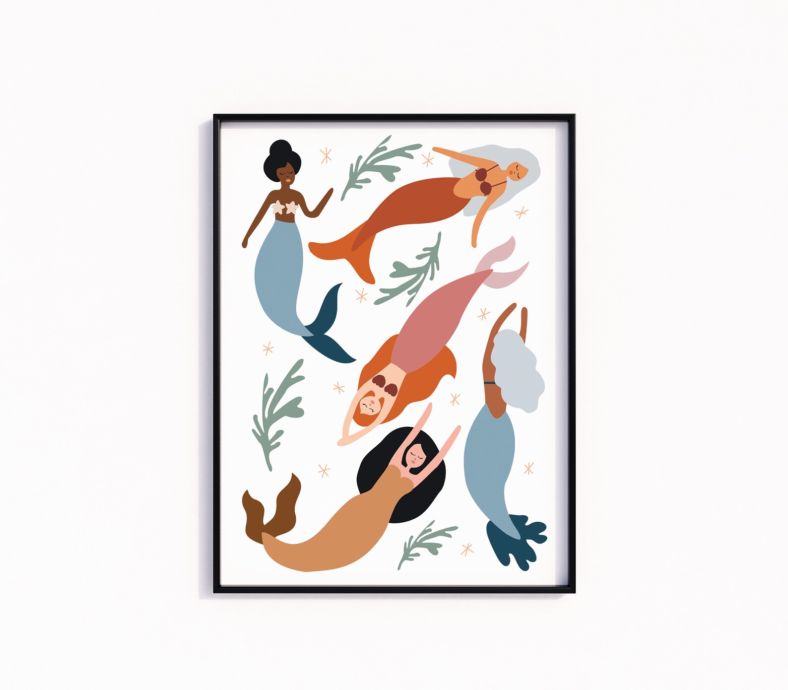 Digital Mermaid Print Download - Childrens Print, Bedroom Decor ...