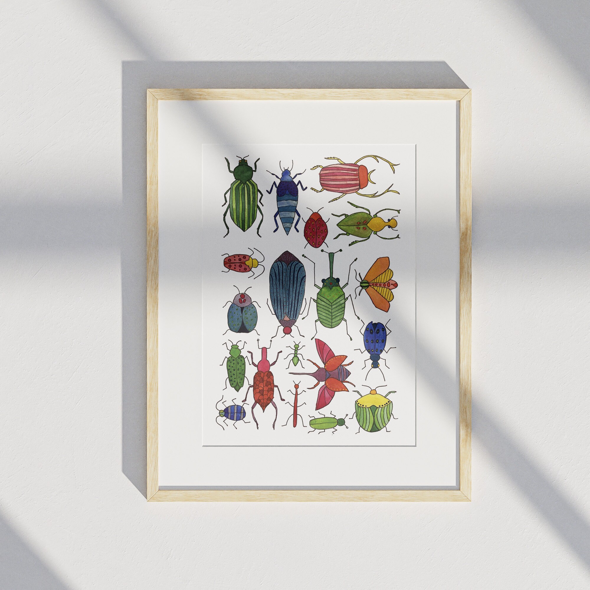Watercolour Bugs Poster Printable Wall Art Nursery Baby Children Room ...