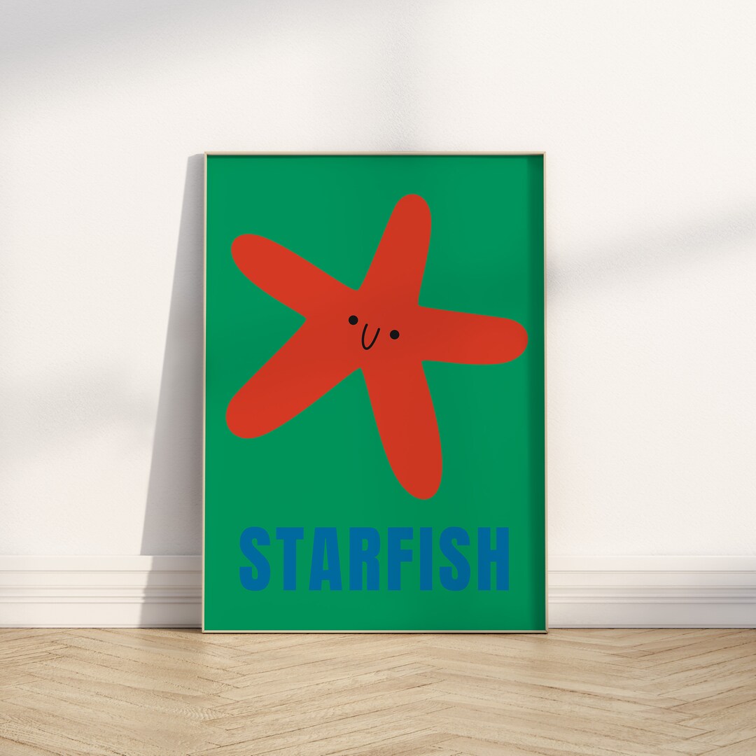 Starfish Poster - Digital - Download + Print - Childrens Print, Bedroom ...