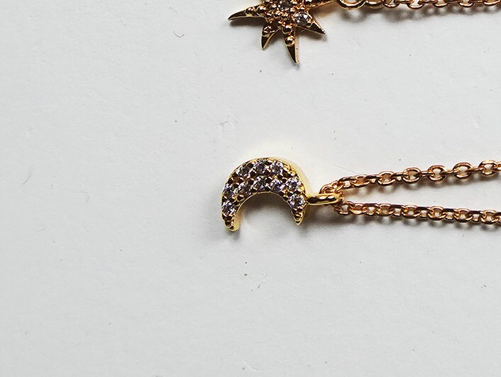 North star necklace layered necklace set starburst necklace | Etsy