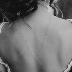 Backdrop Necklace Silver, Back Necklace Silver, Back Chain, Bridal Back ...