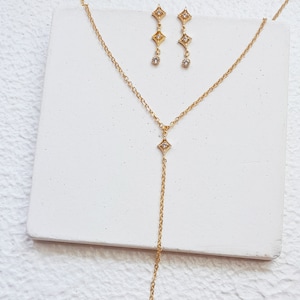 Back Necklace Gold, Back Drop Necklace, Back Necklace Wedding, Bridal ...