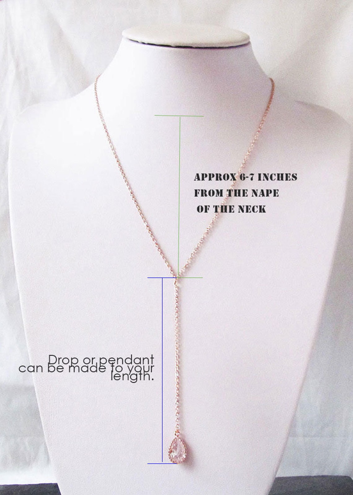 Back Necklace Gold Back Drop Necklace Back Necklace Wedding - Etsy