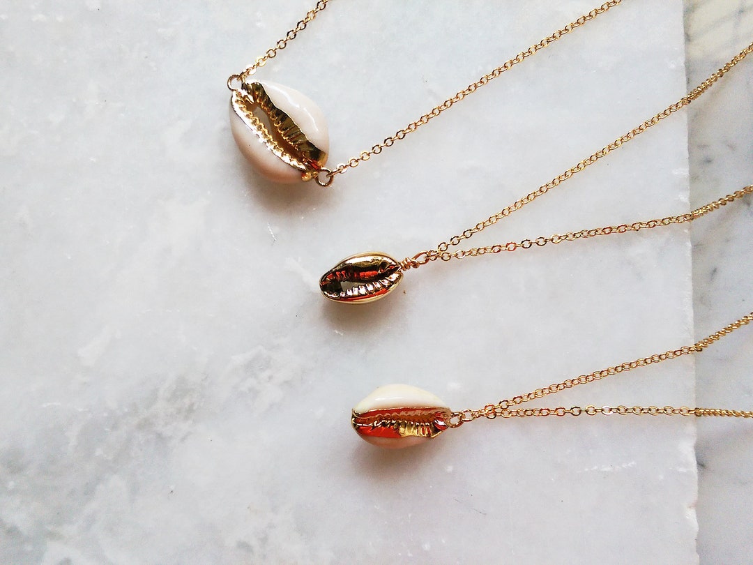 Cowrie Shell Necklace Gold, Cowrie Shell Choker - Etsy